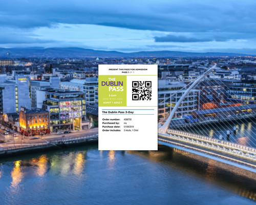 [SALE] Save 16% on Dublin Pass with Hop-On Hop-Off Bus Tour - Ticket KD